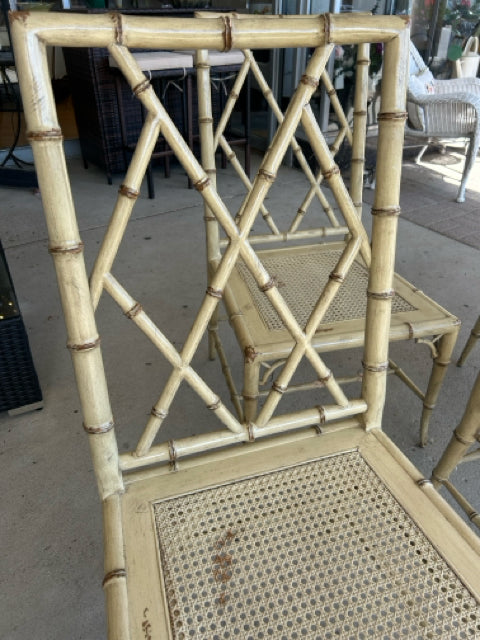 Four Chinese Chippendale Bamboo Style Dining Chairs from Honquist ...